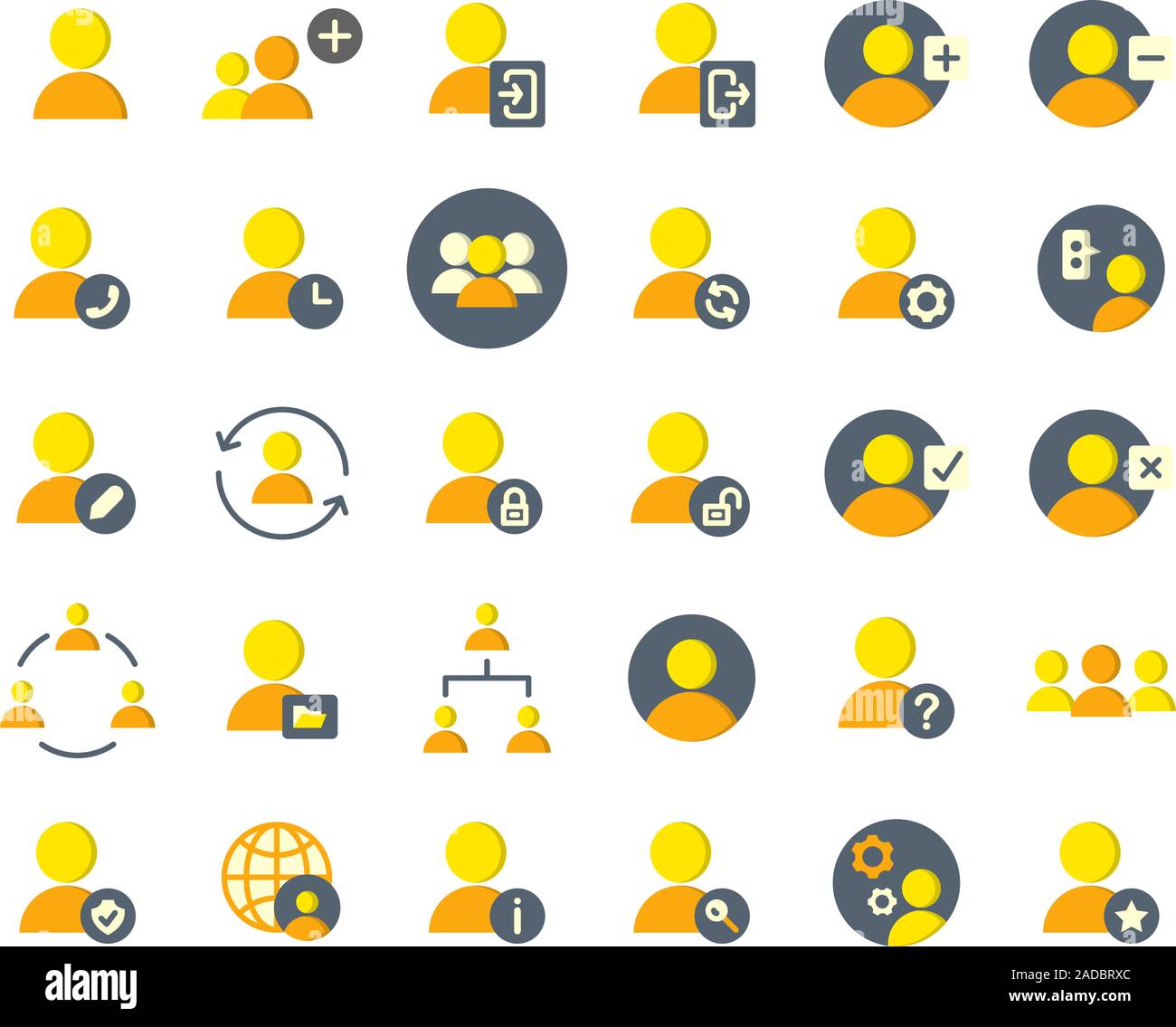 Users flat icon set. Vector and Illustration Stock Vector Image & Art ...
