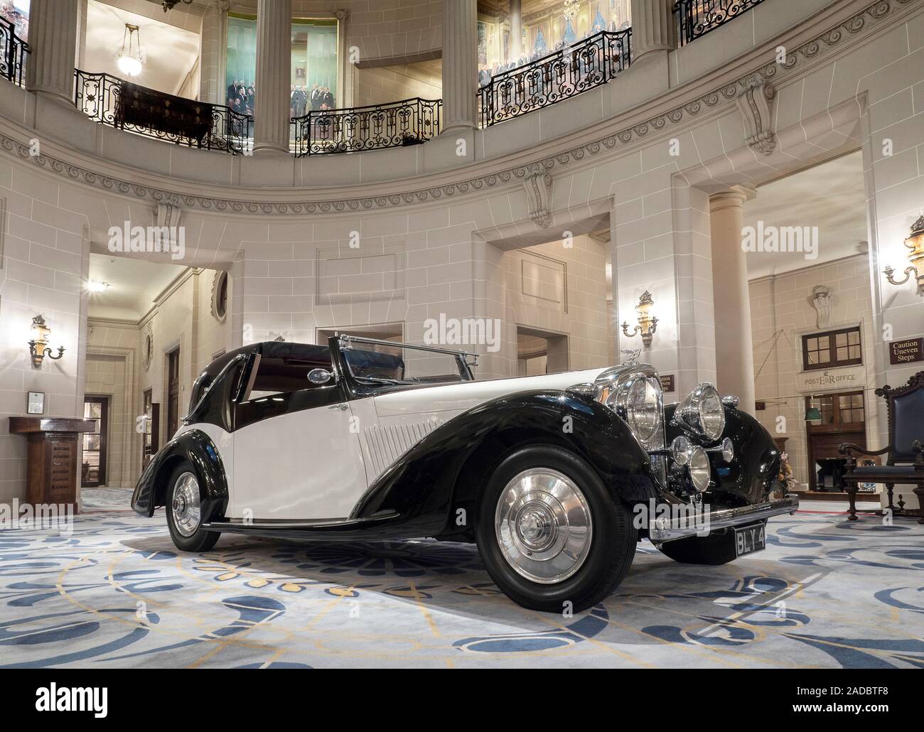 1937 Bentley 4.25 Rothschild Sedanca on display in the Rotunda of the ...