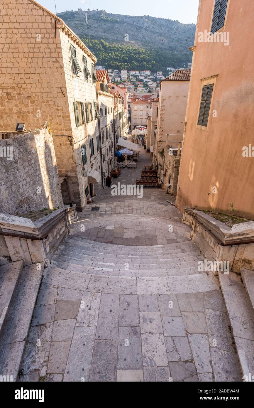 Stairs at old streets of Dubrovnik, Croatia Stock Photo - Alamy
