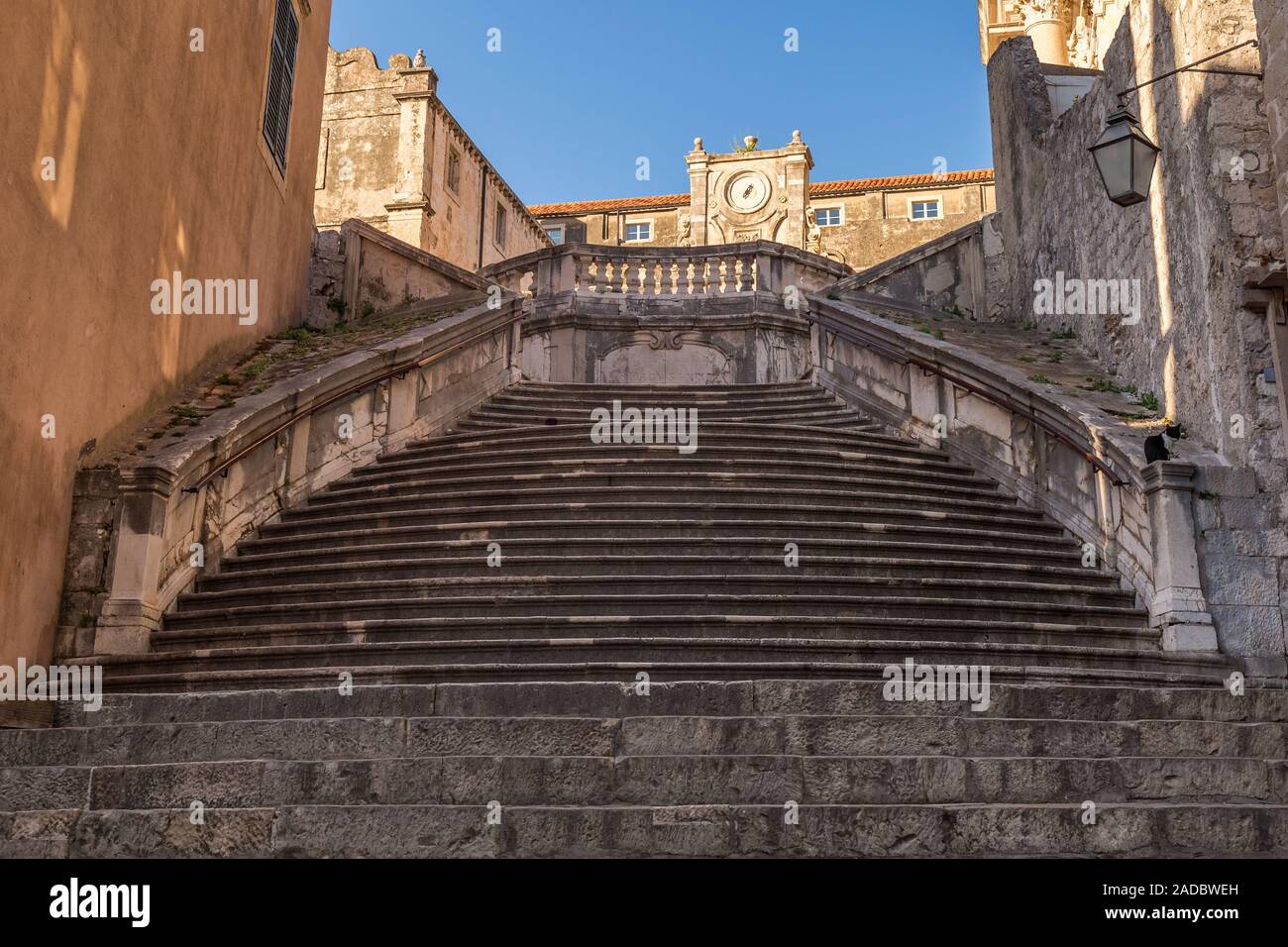 Stairs at old streets of Dubrovnik, Croatia Stock Photo - Alamy