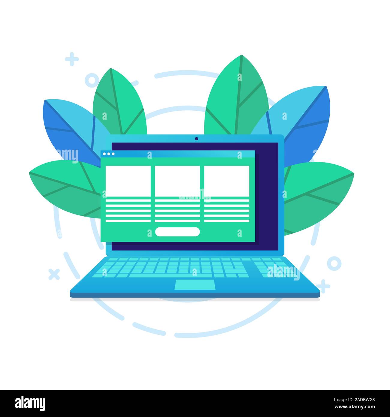 Laptop with open browser and floating windows Stock Vector Image & Art ...