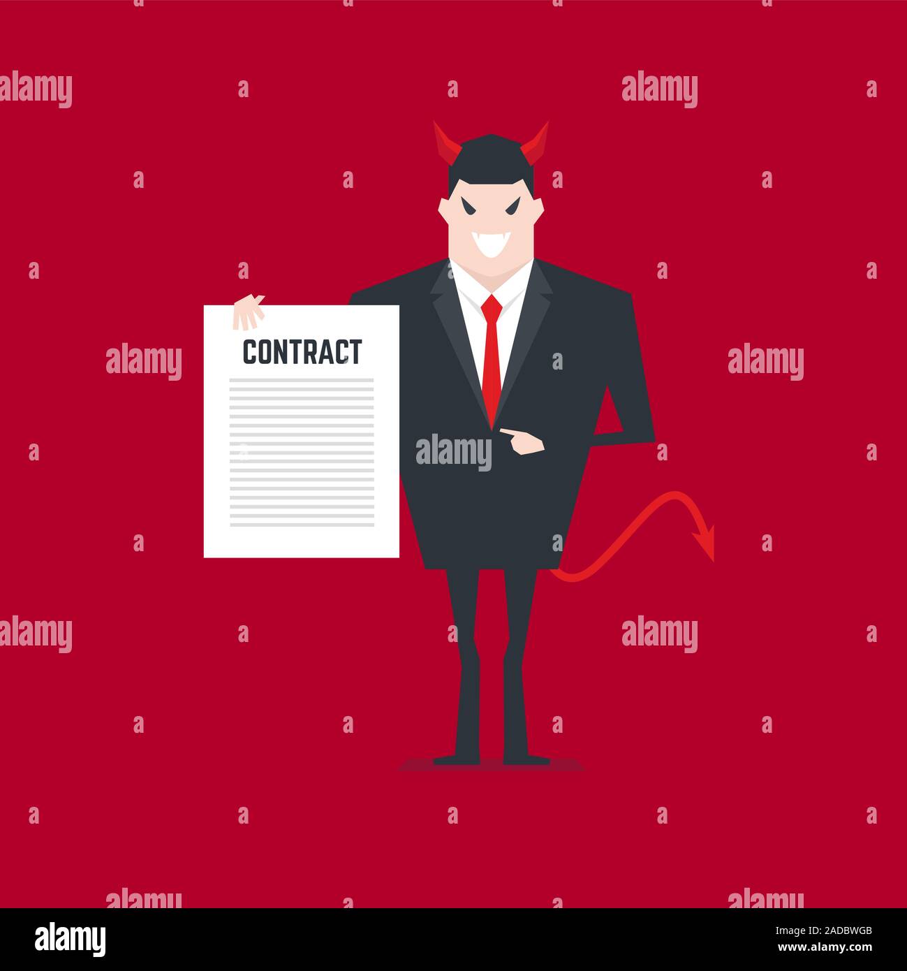 Evil businessman offering contract Stock Vector Image & Art - Alamy
