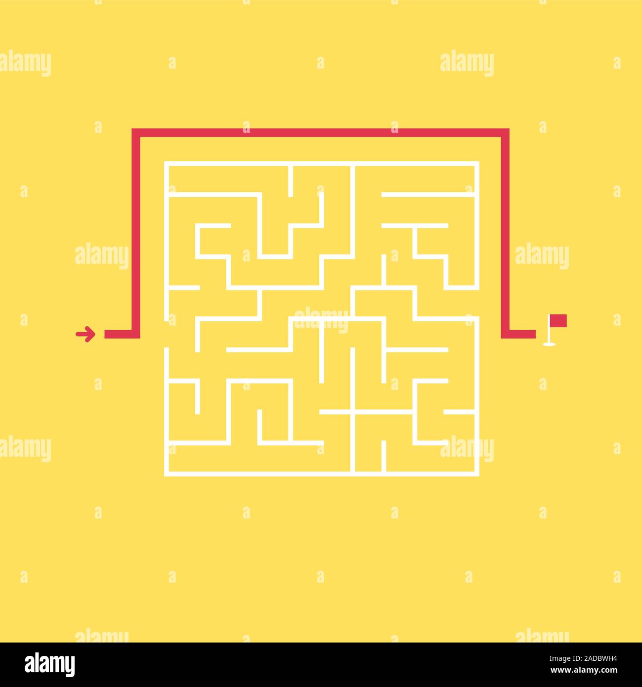 Square maze and the shortcut to the exit without going through the ...