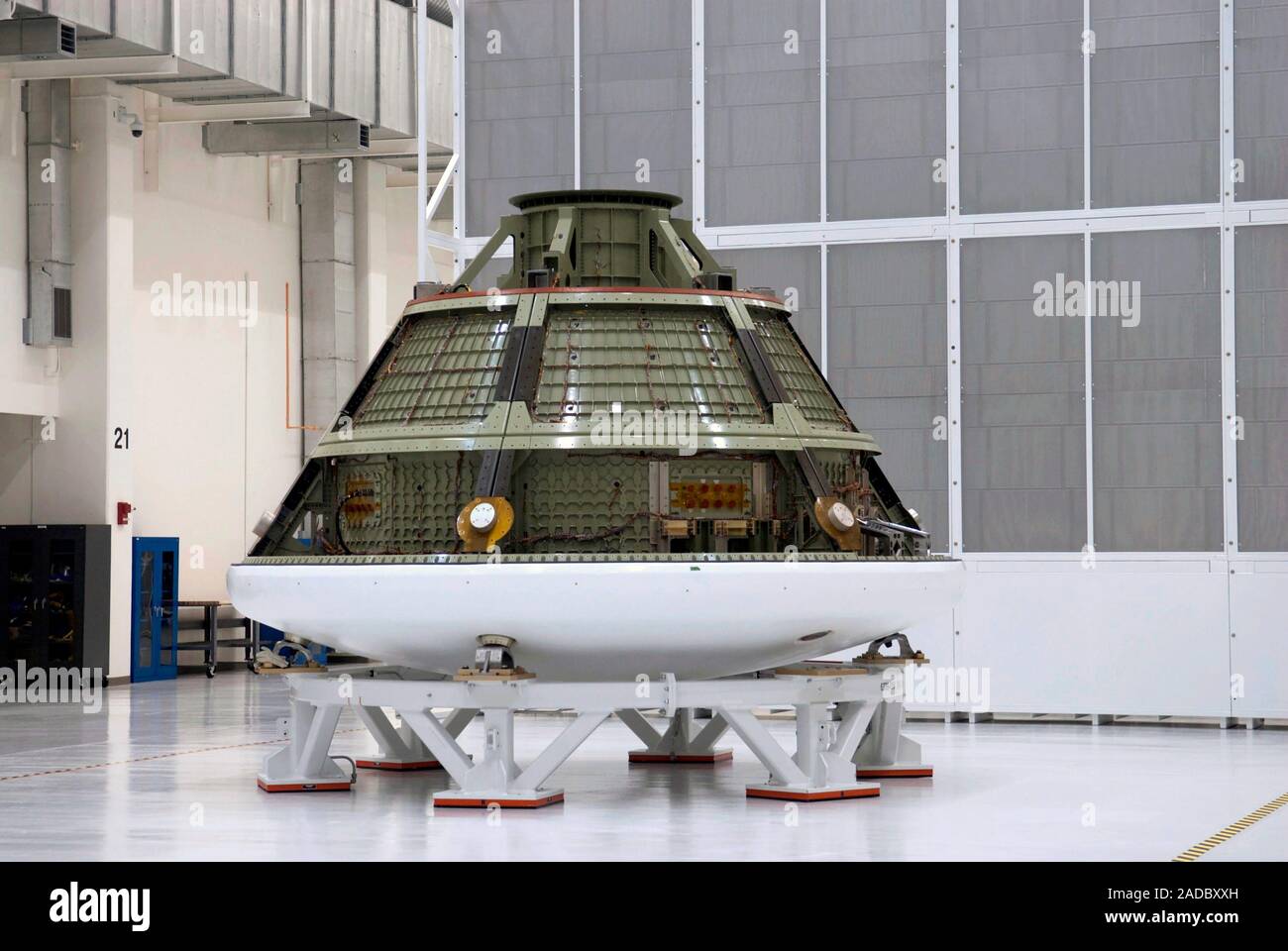 Orion crew module test model, at the Operations and Checkout Facility ...
