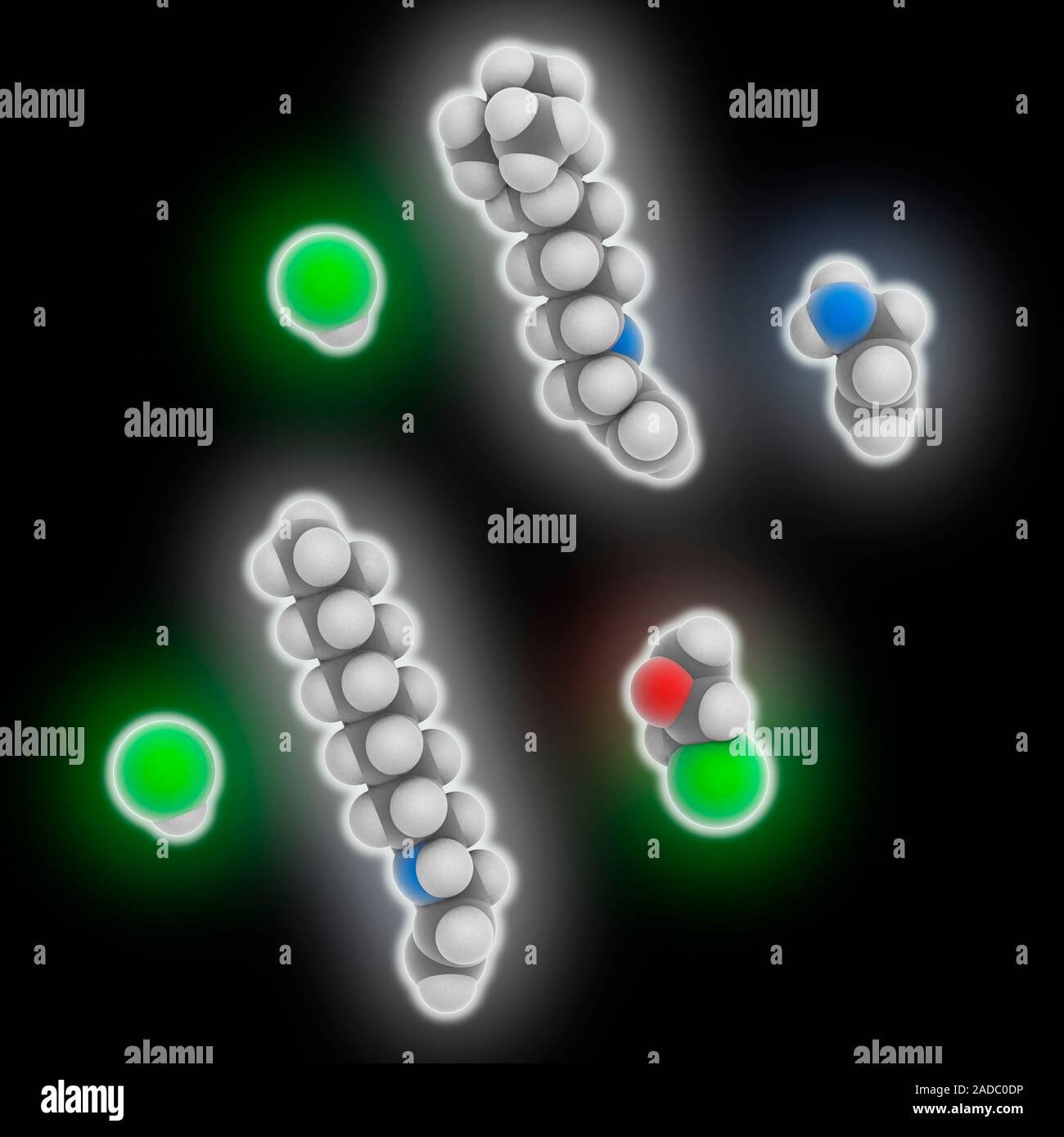 Colesevelam hydrochloride. Molecular model of the drug colesevelam ...