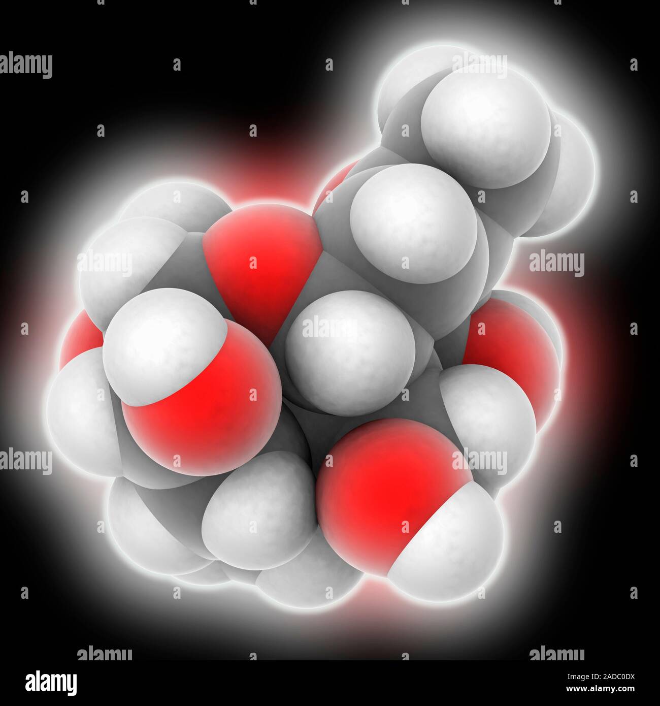 Vomitoxin (deoxynivalenol), Molecular model of the mycotoxin vomitoxin ...