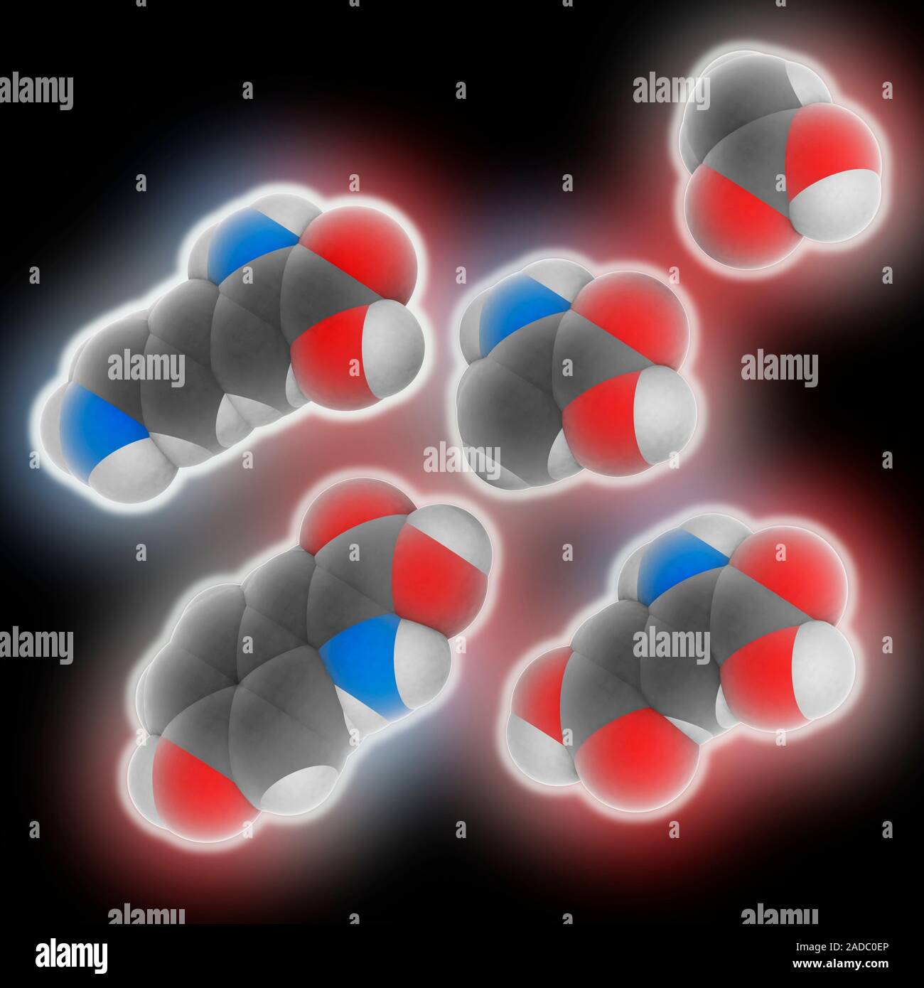 Glatiramer acetate. Molecular model of the drug glatiramer acetate (C25 ...