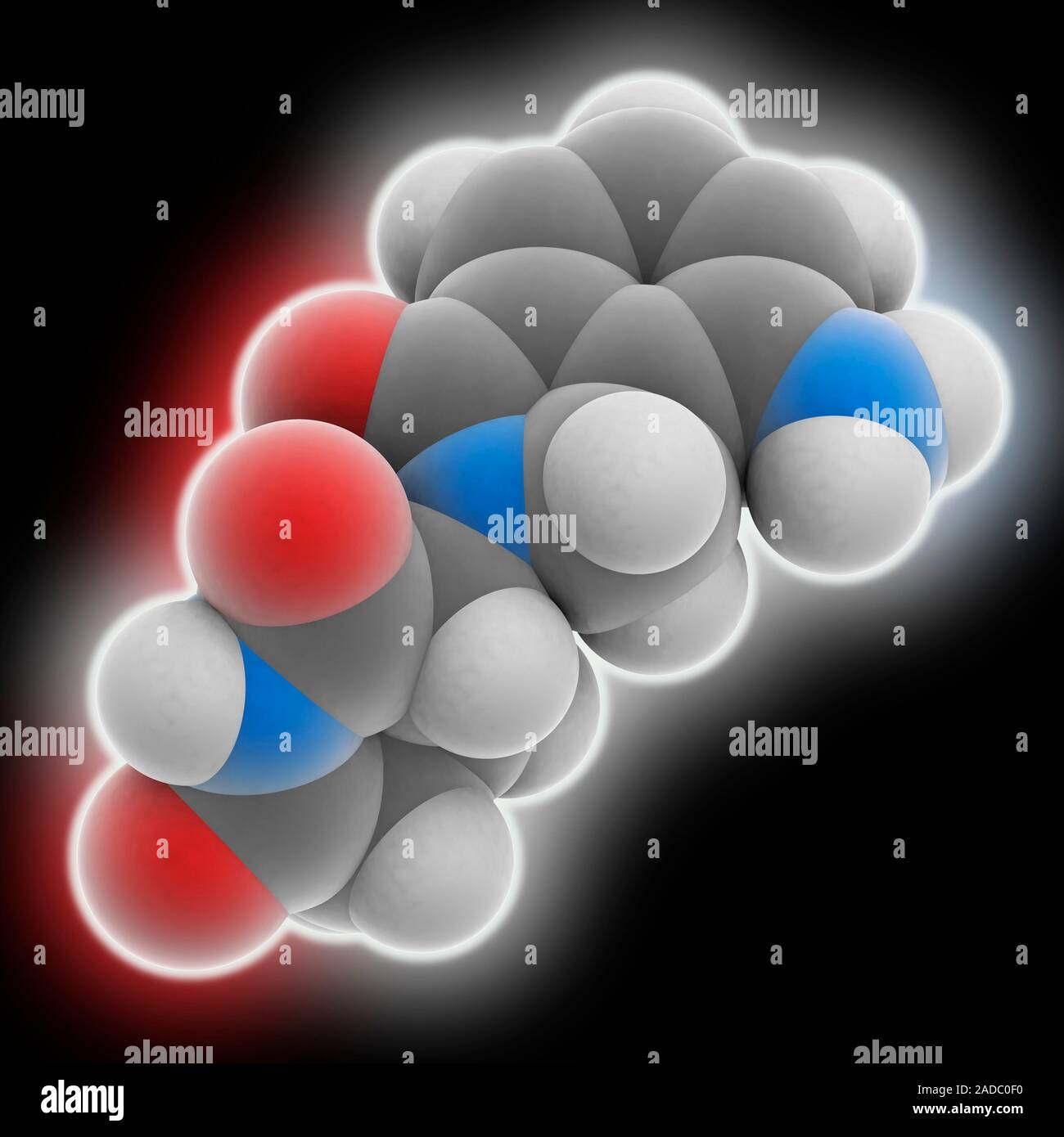 Lenalidomide. Molecular model of the drug lenalidomide (C13.H13.N3.O3 ...
