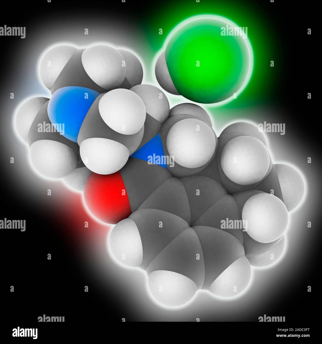 Palonosetron hydrochloride. Molecular model of the drug palonosetron ...