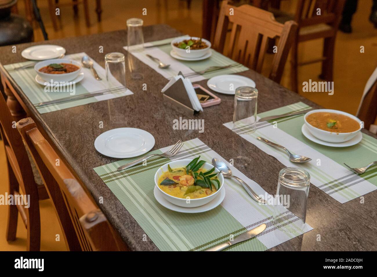 South Indian Food Being Served on Table in Fort Kochi, India Stock ...