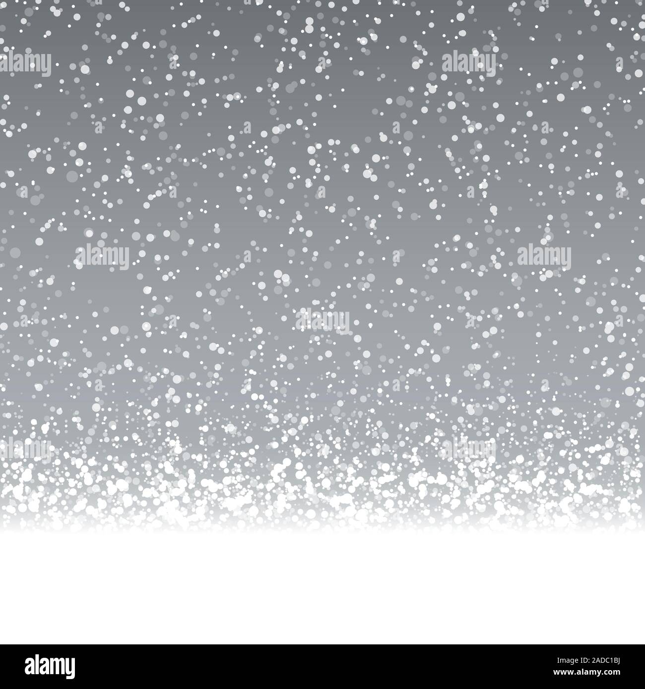 vector file with beautiful falling snow flakes on silver colored ...
