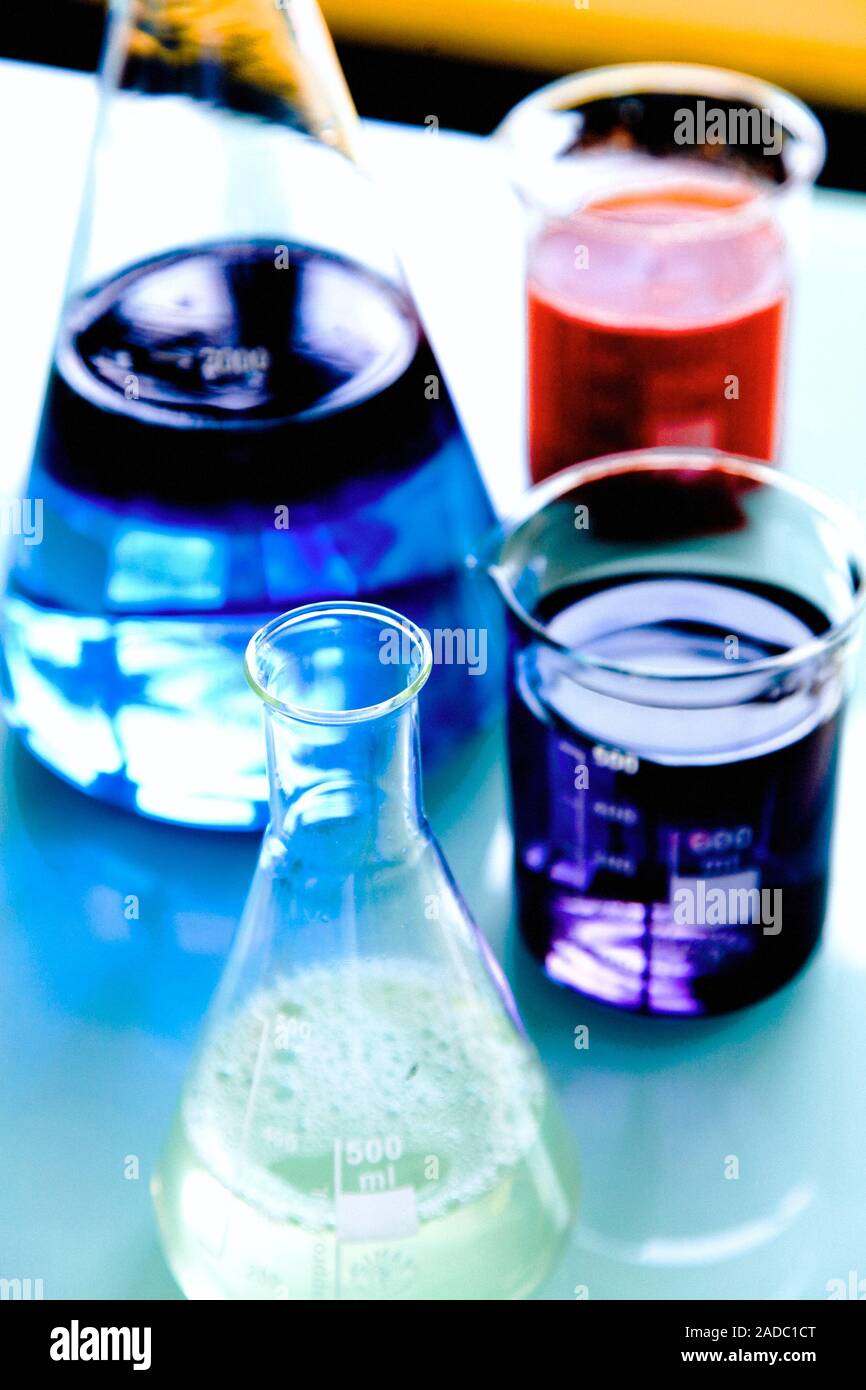 Glassware in laboratory Stock Photo - Alamy