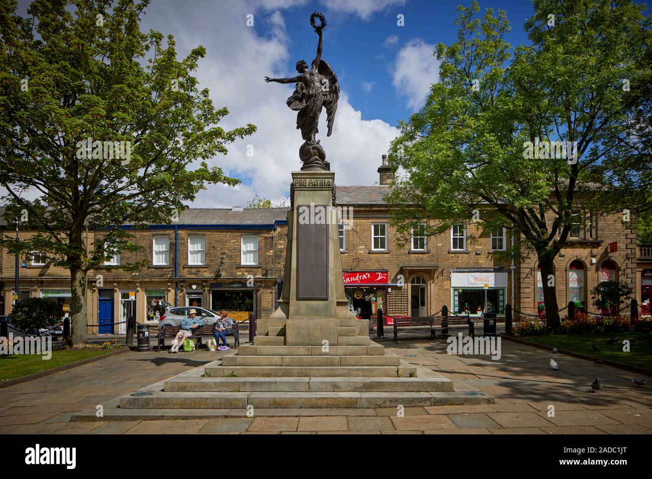 Glossop market town, the High Peak, Derbyshire, England. War Memorial ...
