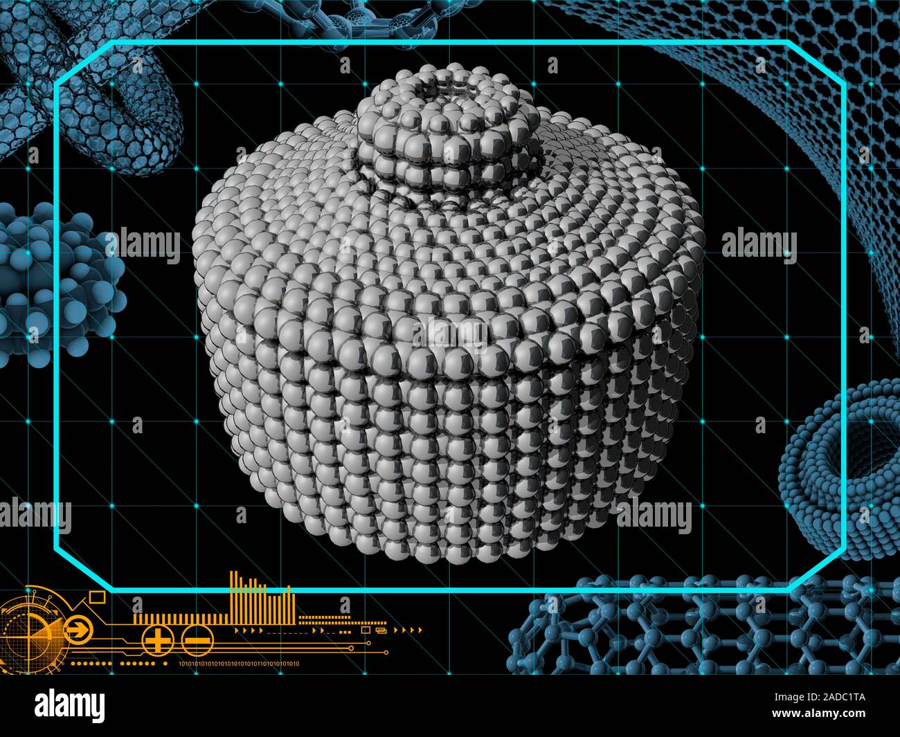 Computer illustration of a nano gearbox, a nanotechnology device ...