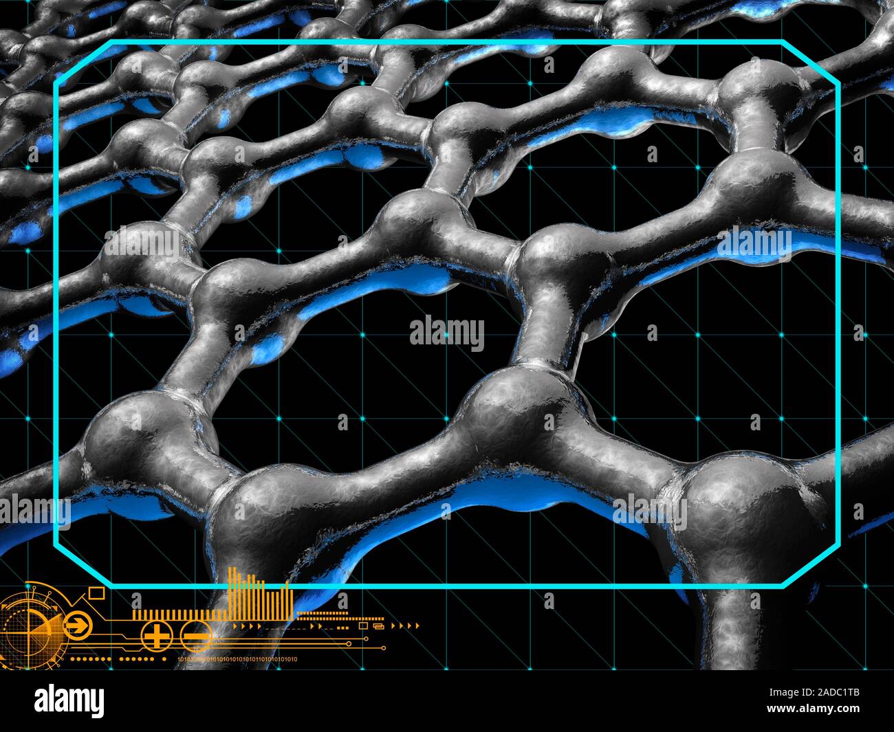 Computer illustration of a sheet of graphene, a single layer of ...