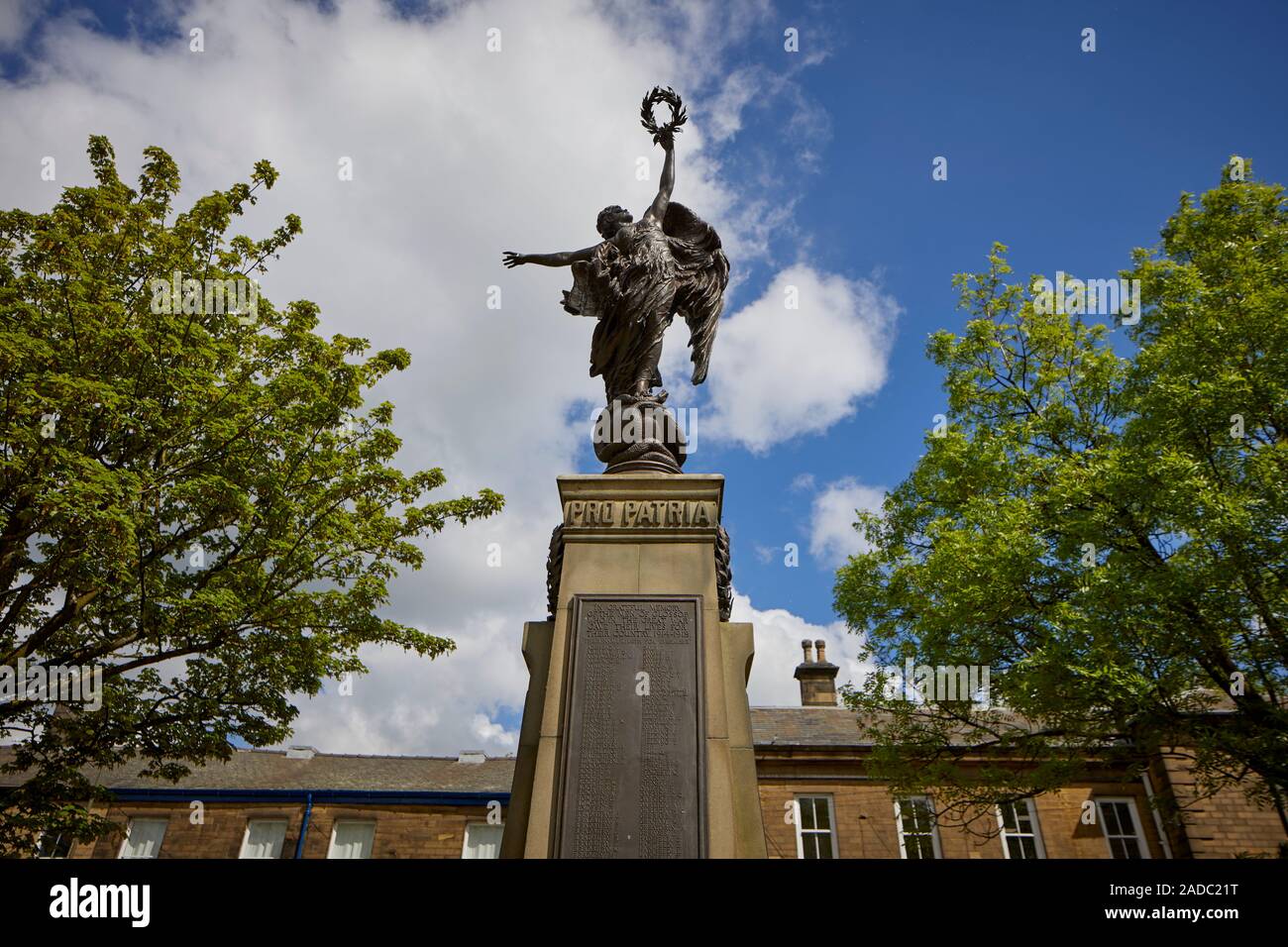 Glossop market town, the High Peak, Derbyshire, England. War Memorial ...