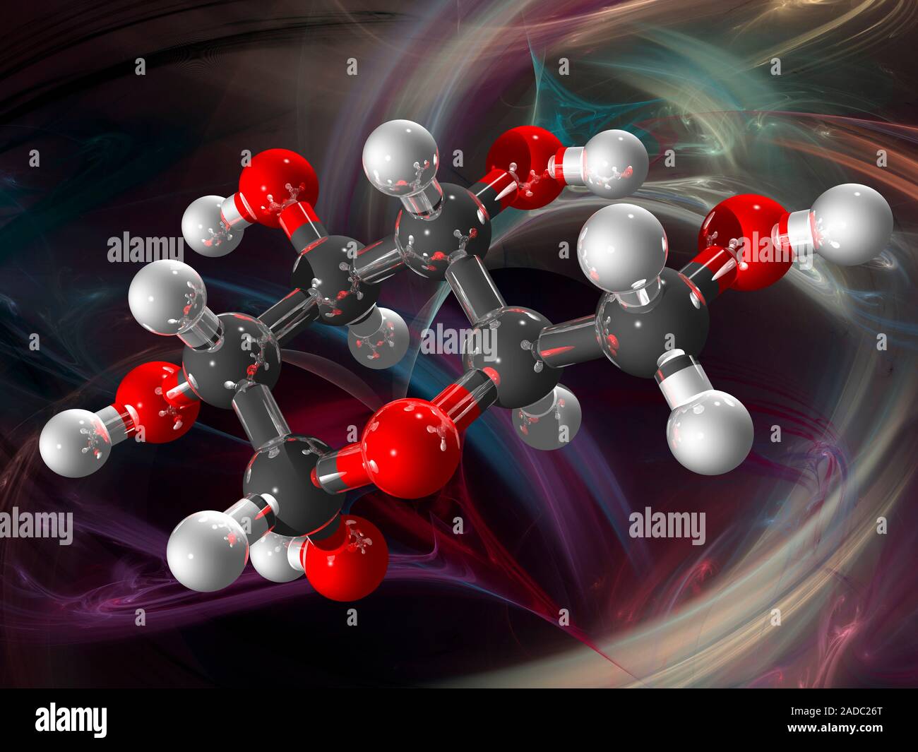 D-glucose. Molecular model of the monosaccharide sugar and aldohexose D ...