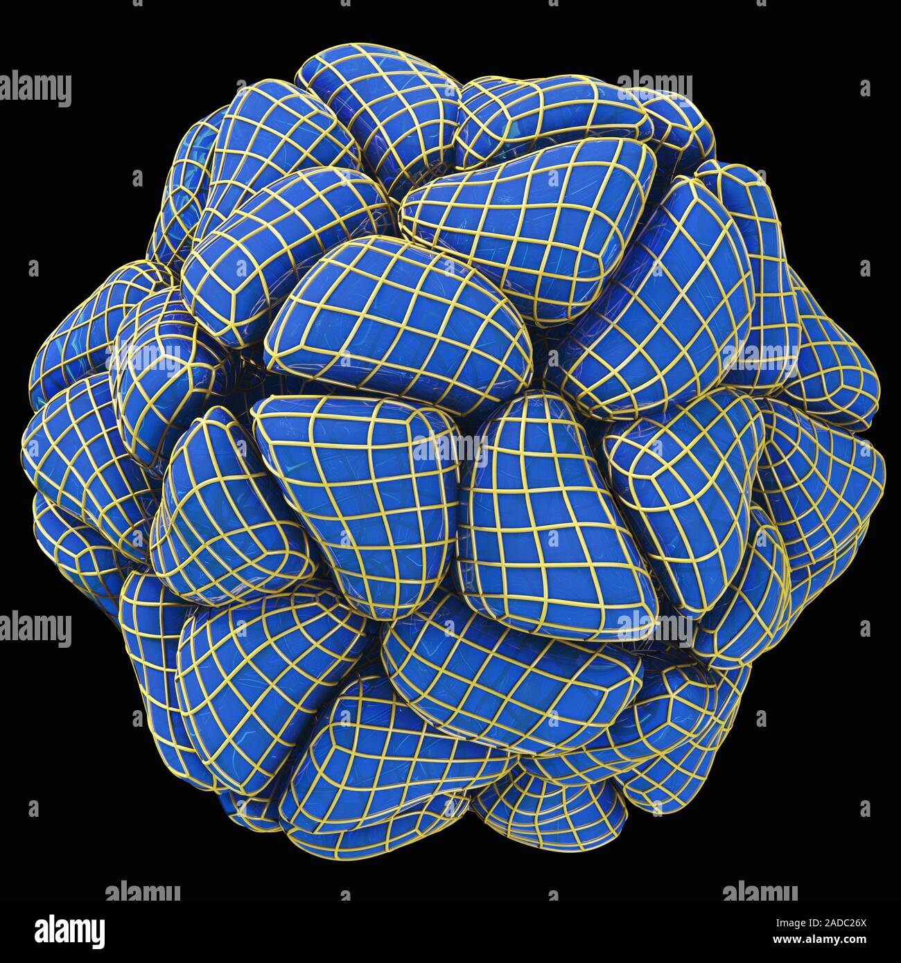 Satellite tobacco necrosis virus. Computer illustration showing the ...