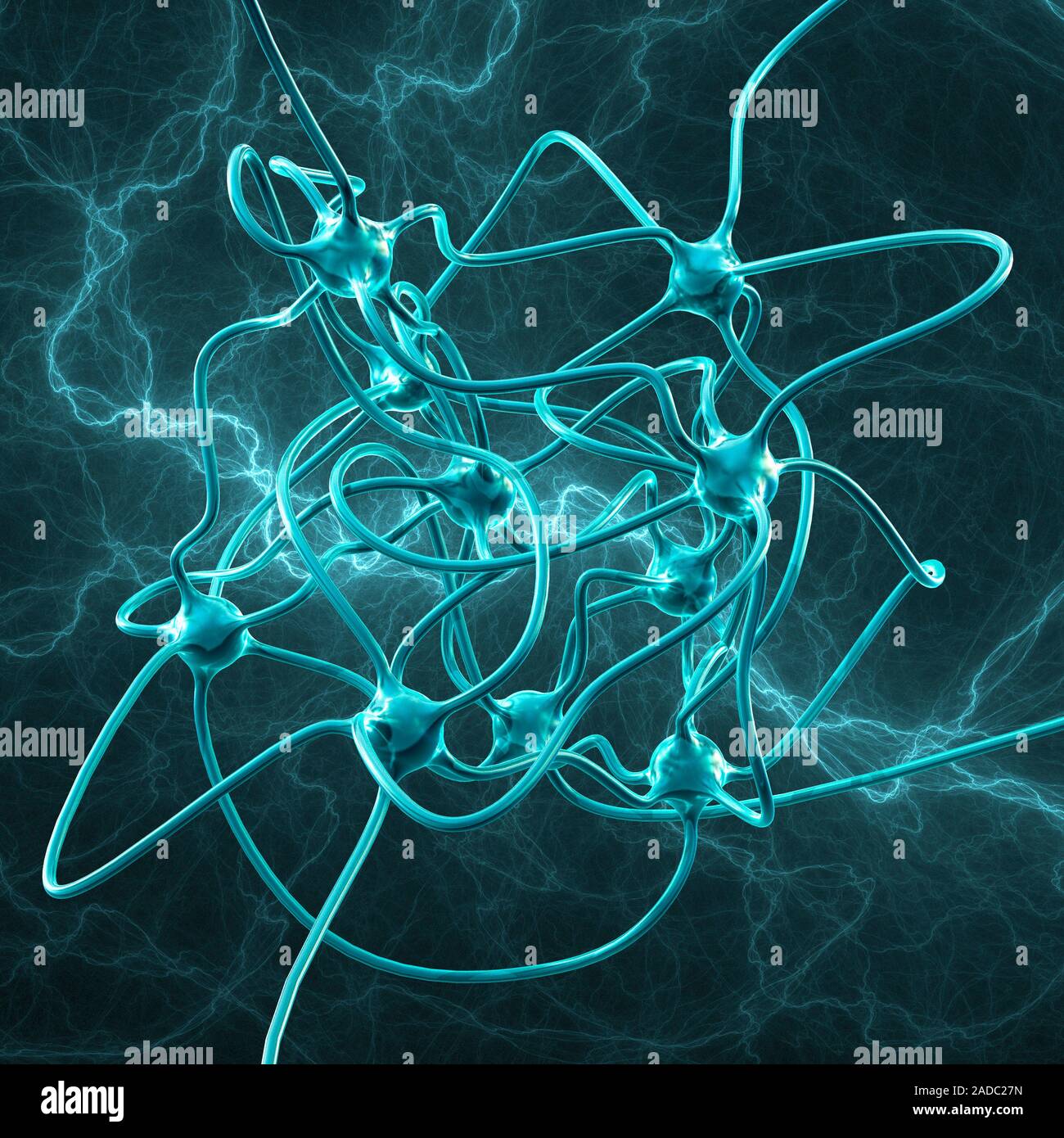 Neural network, conceptual image. Computer illustration representing ...