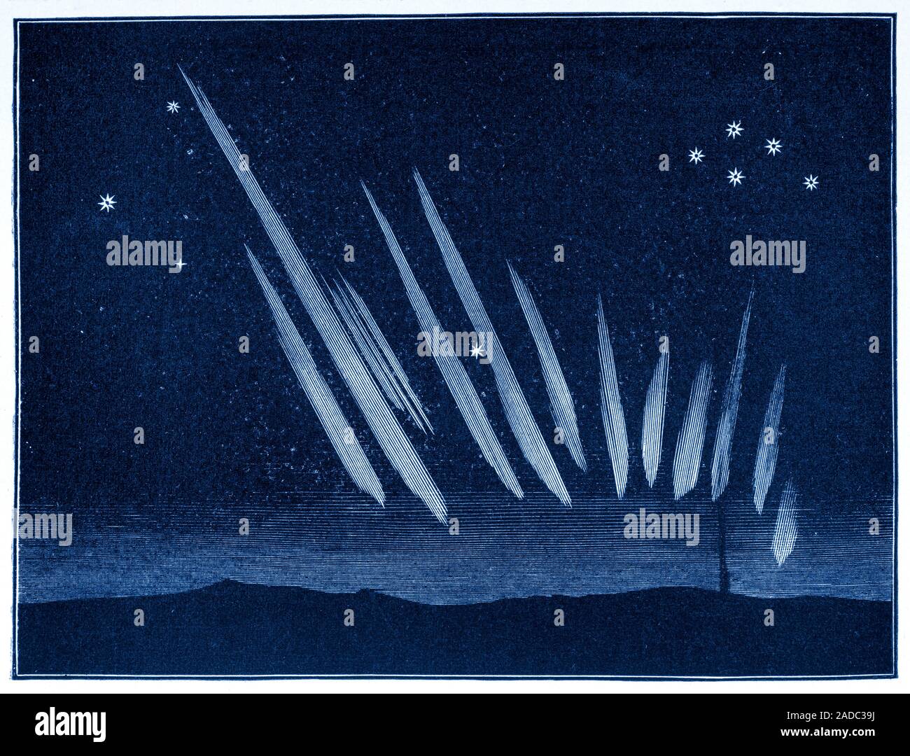 18th century illustration of the Great Comet of 1744. It was especially ...
