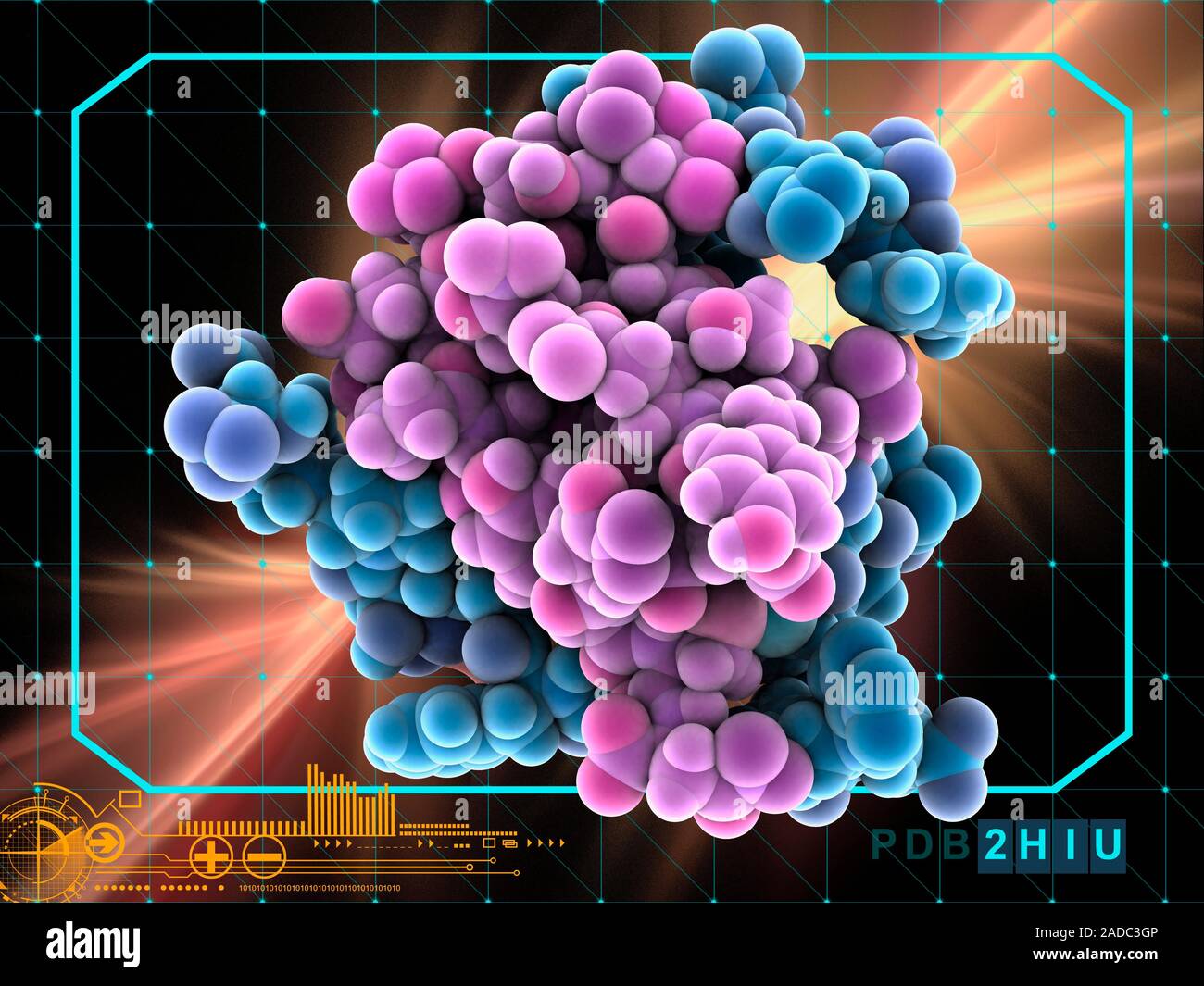 Human Insulin Molecule Computer Model Showing The Structure Of A Molecule Of The Hormone