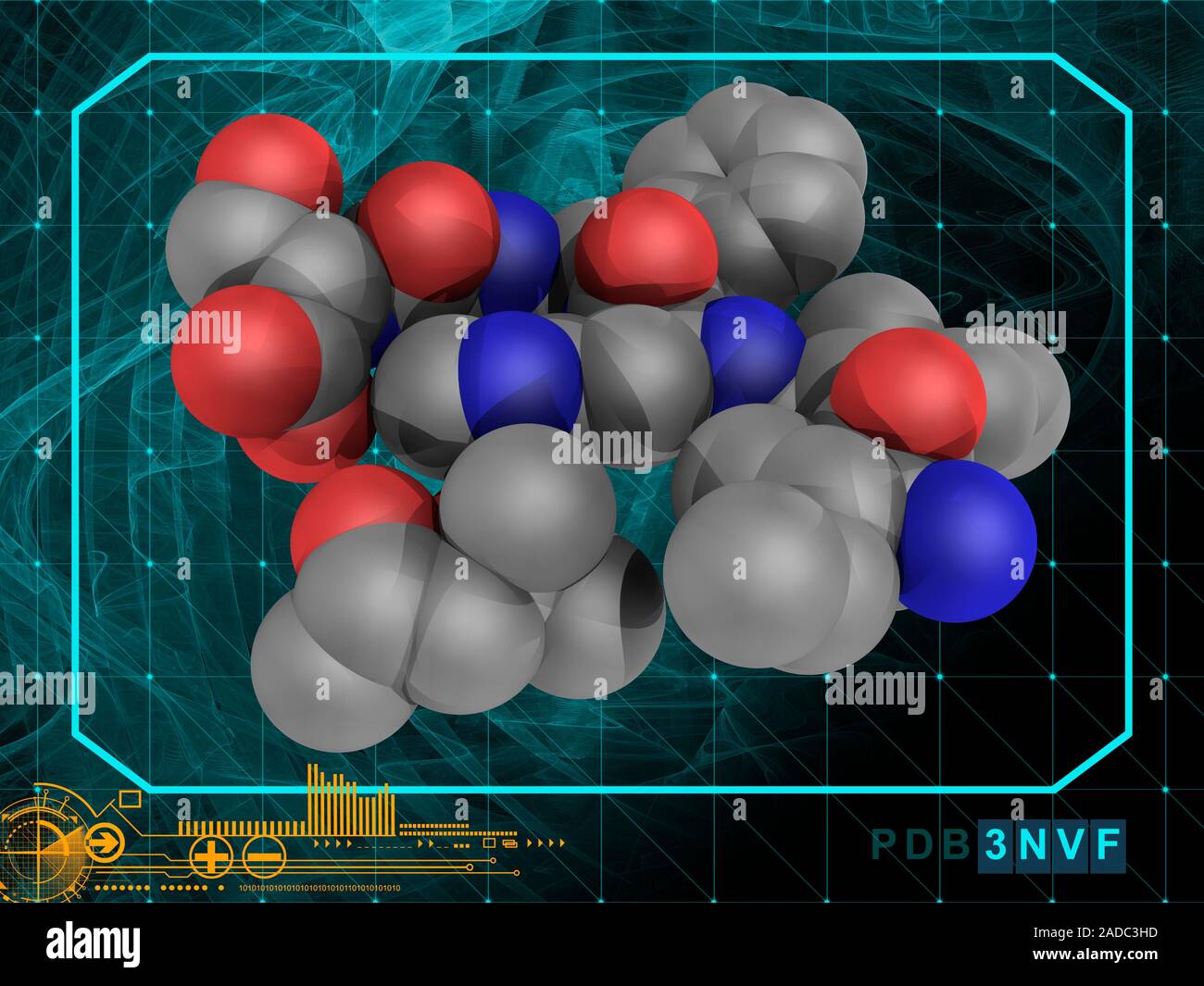 IIHFGS segment 138-143 from human prion, molecular model. Prions are ...