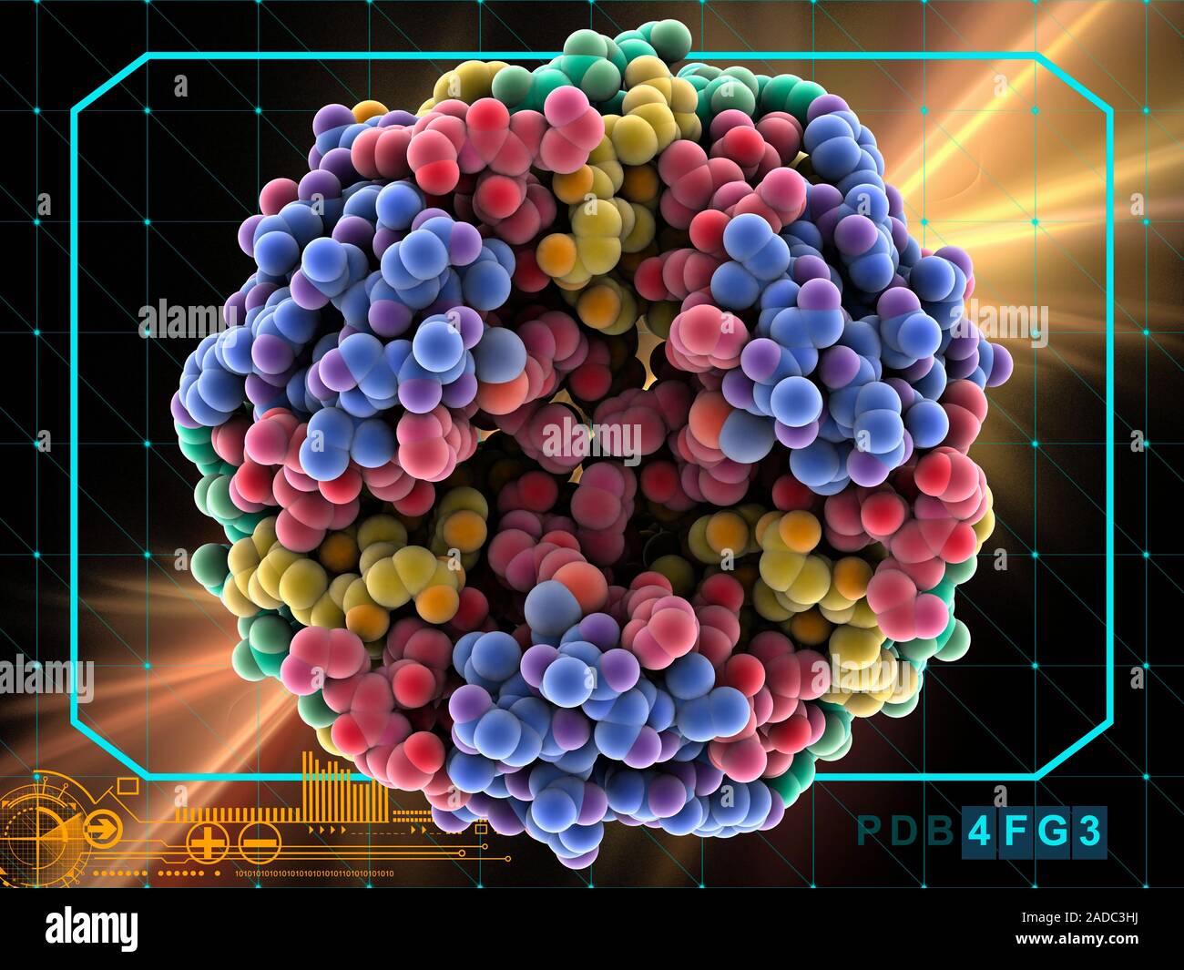 Human Insulin Molecule Computer Model Showing The Structure Of A Molecule Of The Hormone