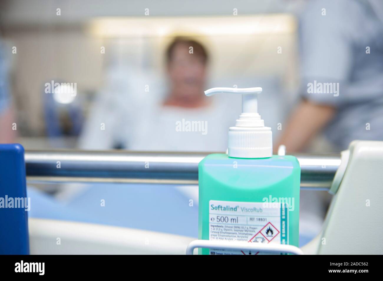 Hospital hand sanitiser. Dispenser for an alcohol-based hand-sanitising ...