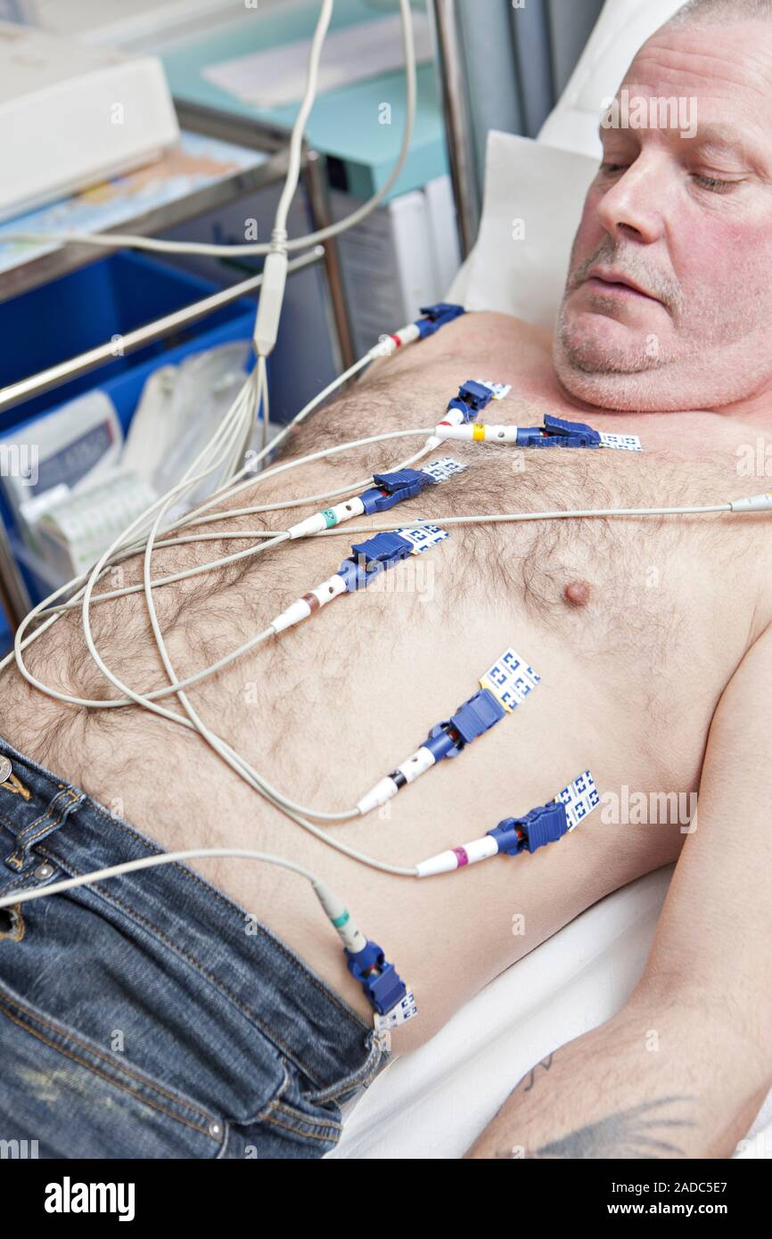 Electrocardiography test. Patient at a general practice (GP) clinic ...