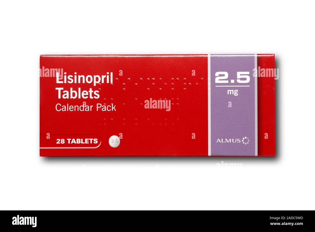 Lisinopril drug packaging. Lisinopril is an angiotensin-converting ...