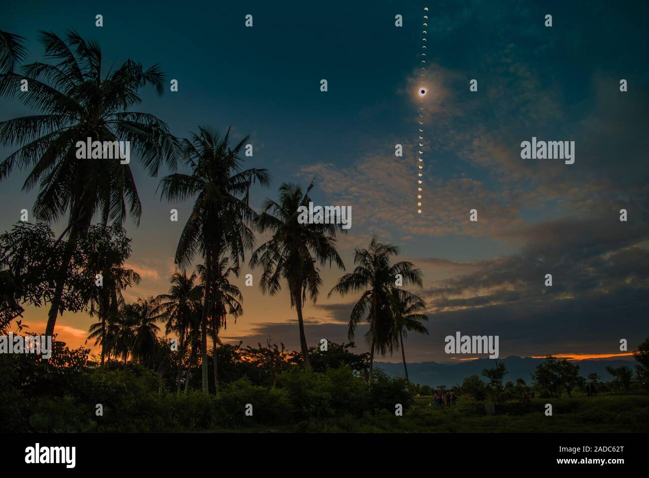 Total solar eclipse of March 2016. Composite sequence showing the ...
