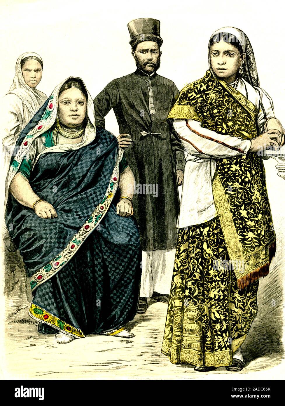19th Century Indian people. 1868 illustration of Indian people from ...