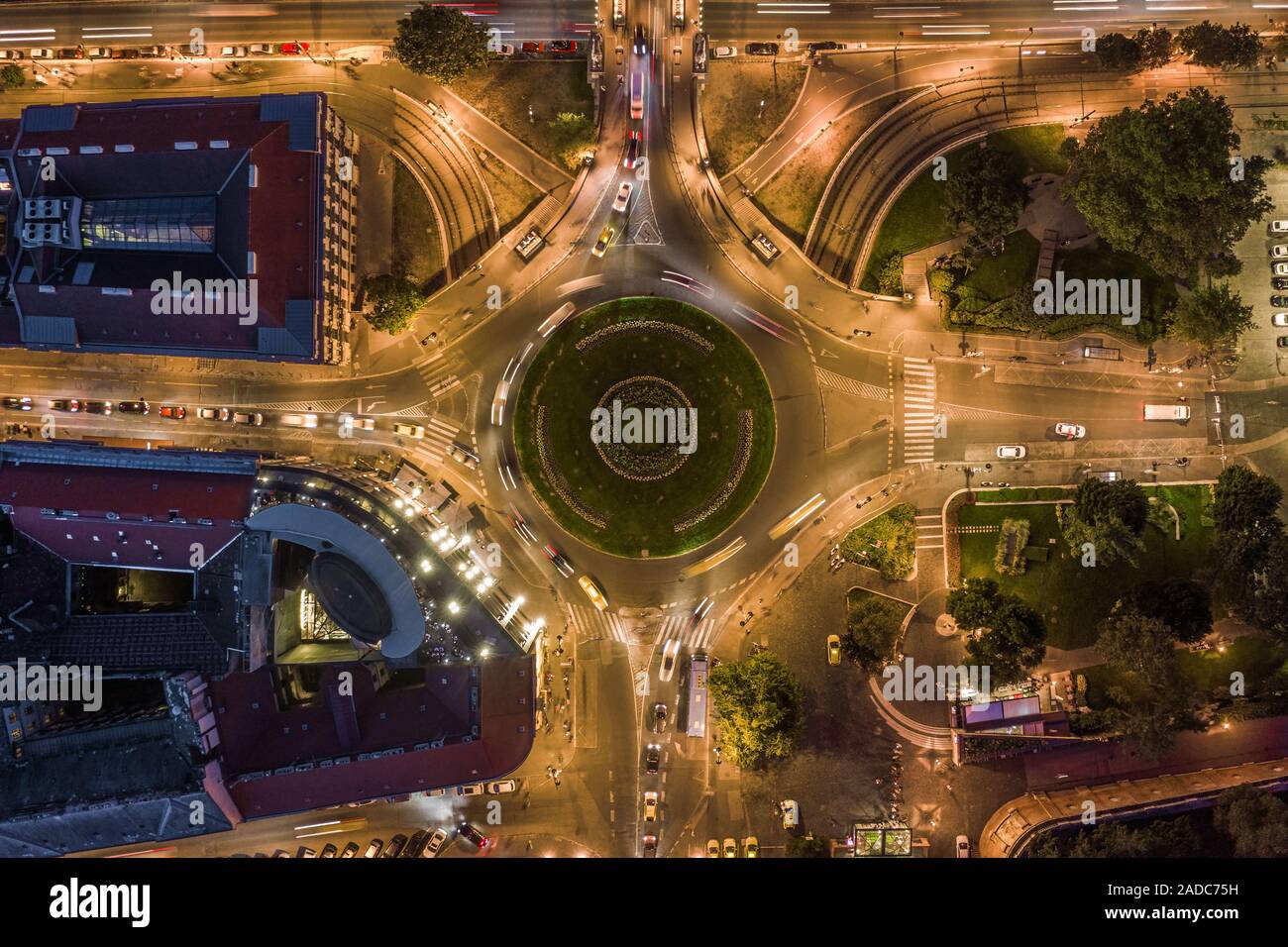 Roundabout night view from above hi-res stock photography and images ...