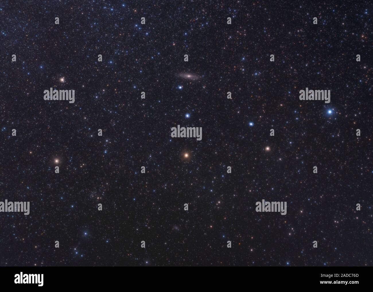 Andromeda constellation. Optical image of the constellation Andromeda ...