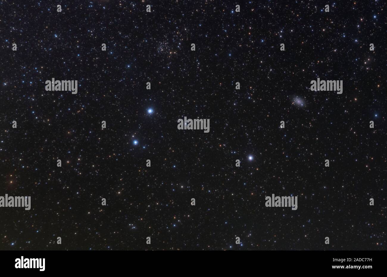 Triangulum constellation. Optical image of the constellation Triangulum ...