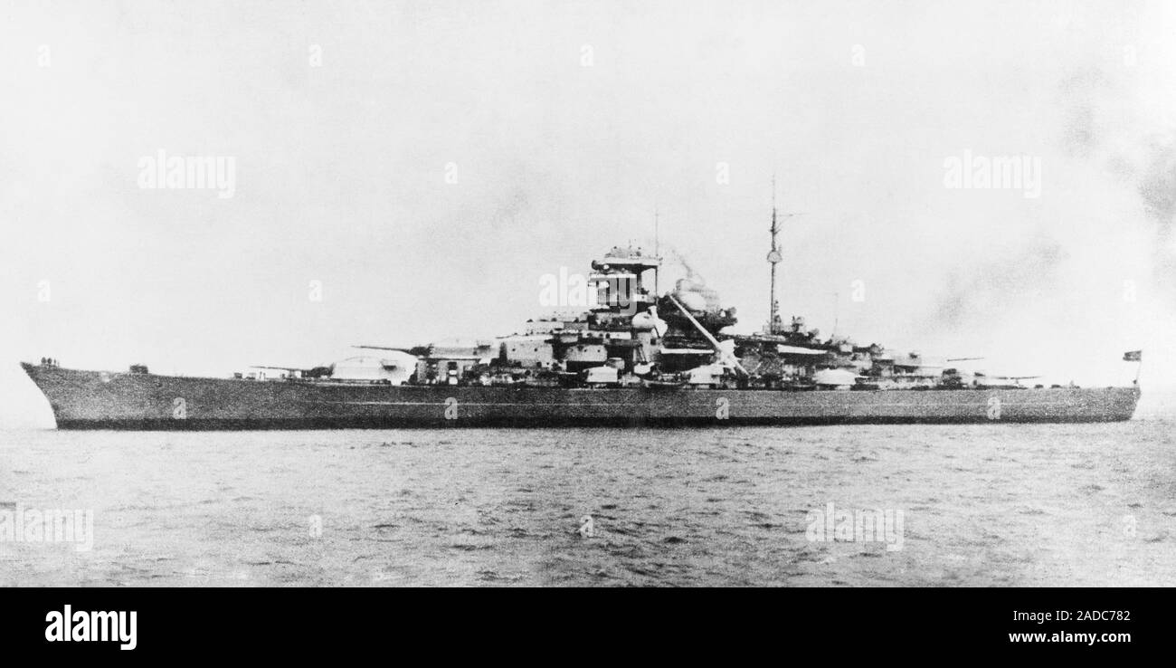 German battleship Bismarck, 1940. Built from 1936 and launched in 1939 ...