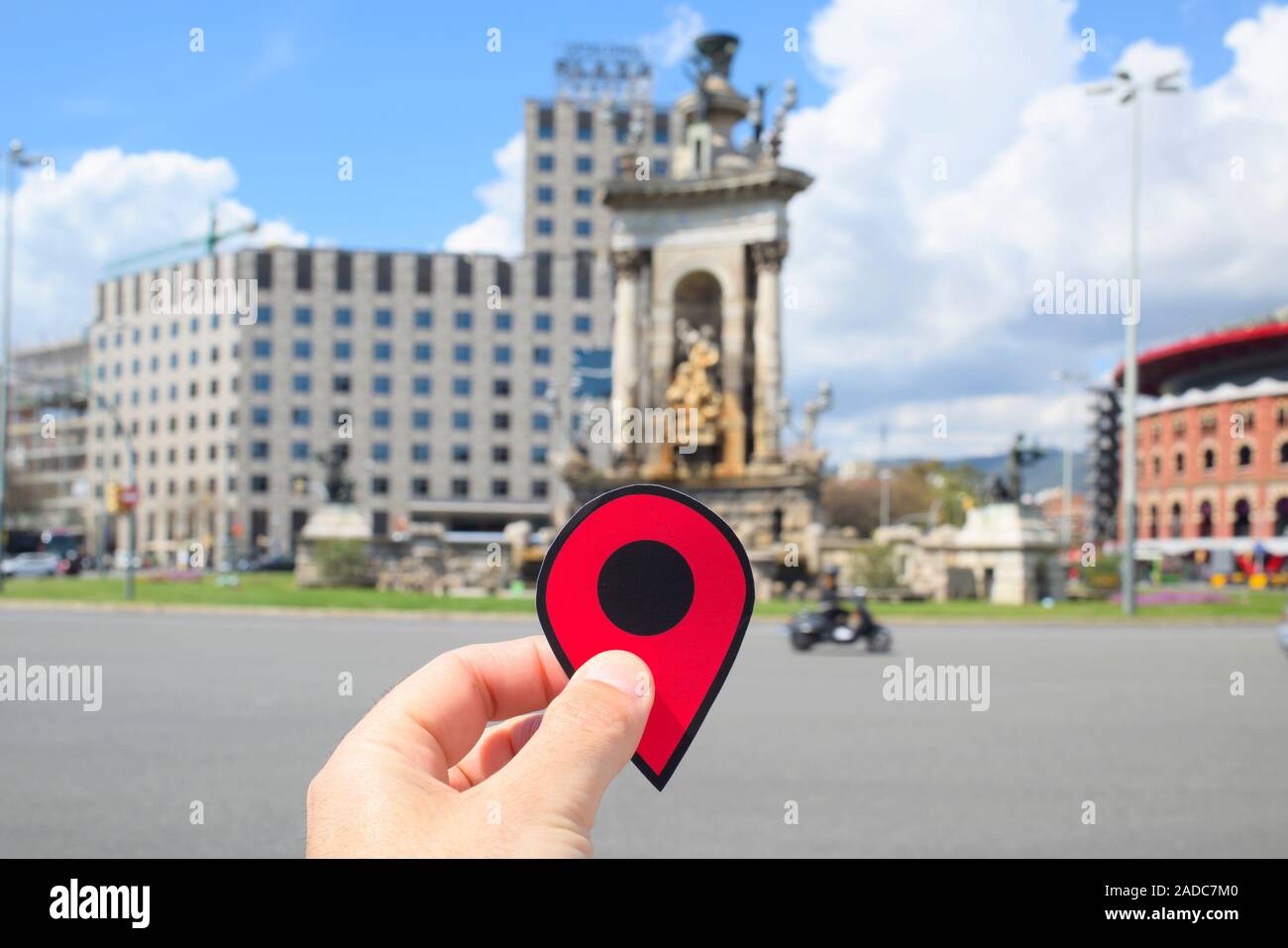Map city barcelona map pin hi-res stock photography and images - Alamy