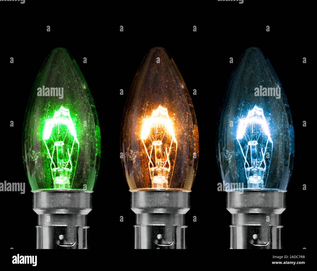 Tungsten filament candle light bulbs, with bayonet cap bases. The ...