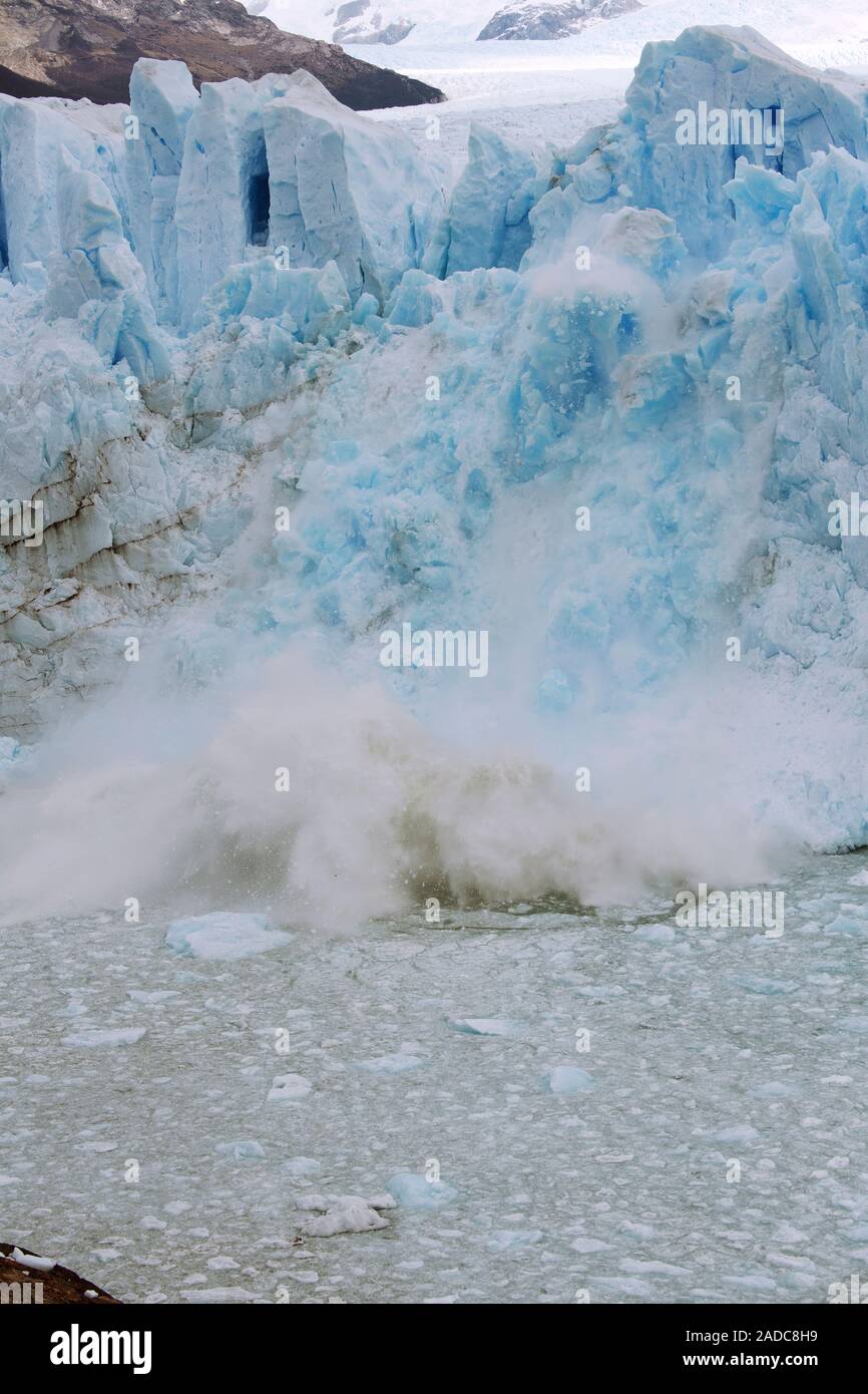 Ice calving from a glacier. When the terminus of a glacier occurs at ...