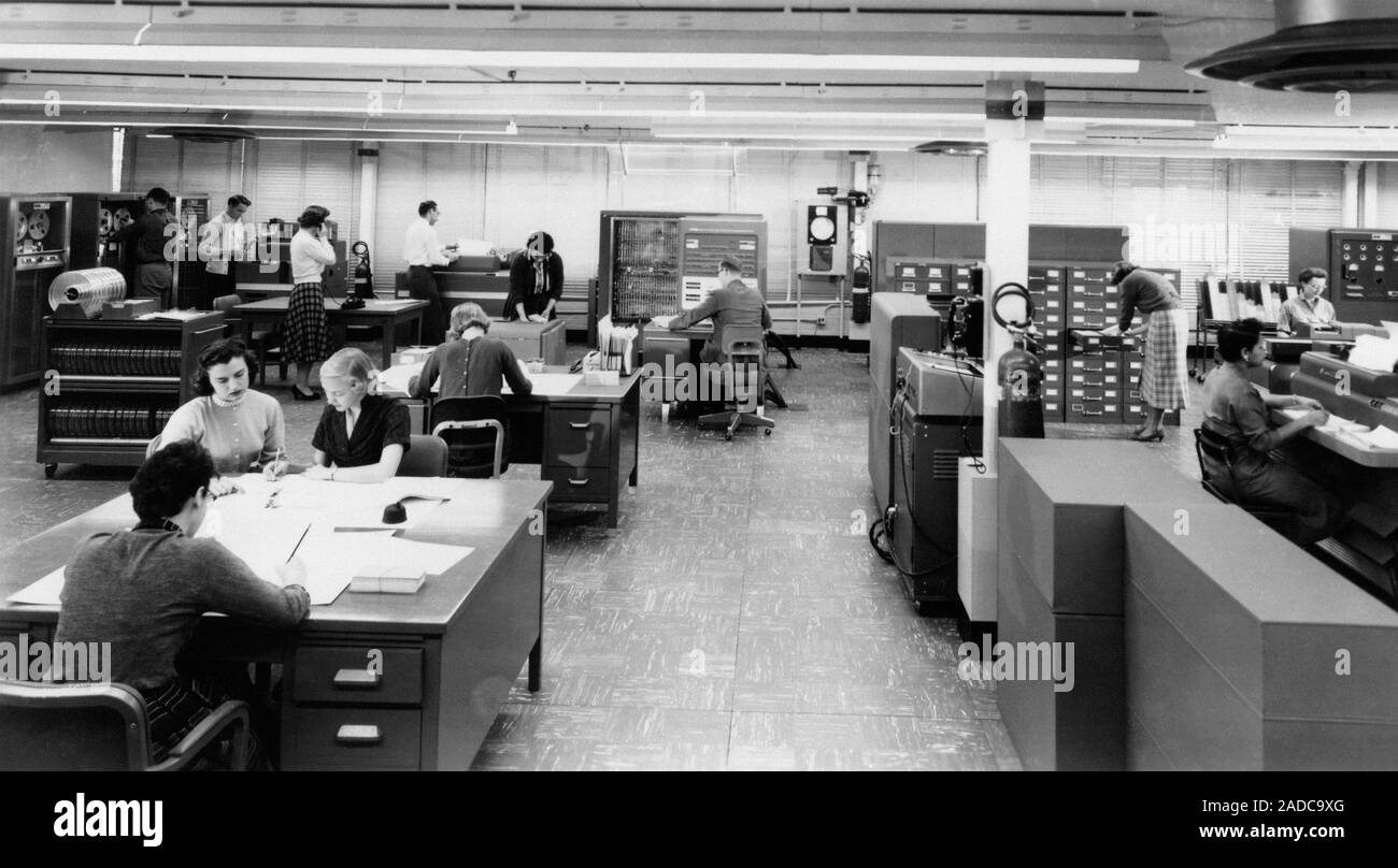 Human computers at NACA and NASA. View of a typical computing area from ...