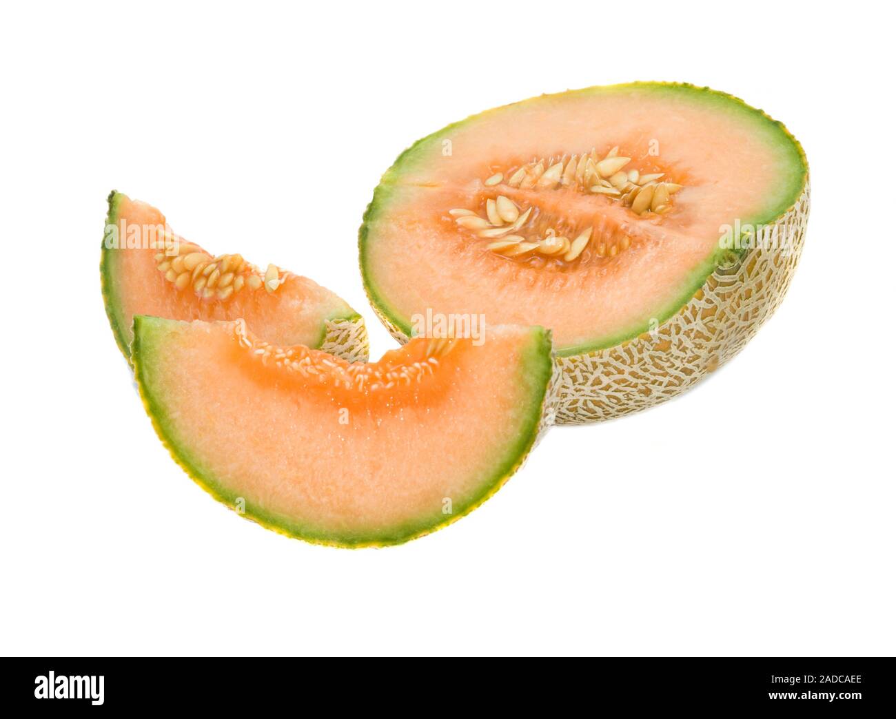 Melon section and segments Stock Photo - Alamy
