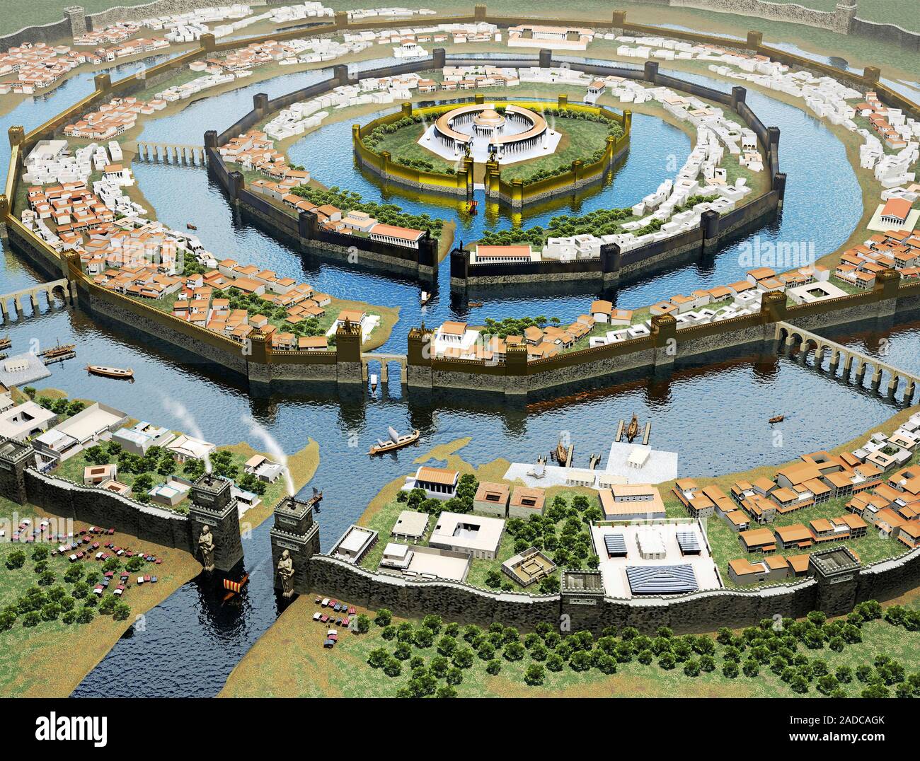 Atlantis. Illustration of the mythological city of Atlantis. The Greek ...