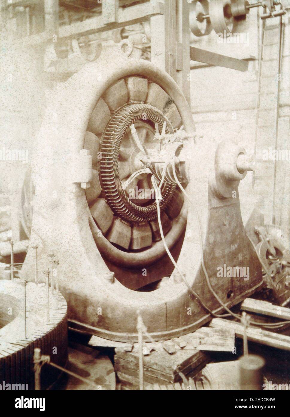 Westinghouse two-phase generator. One of the two-phase generators of ...