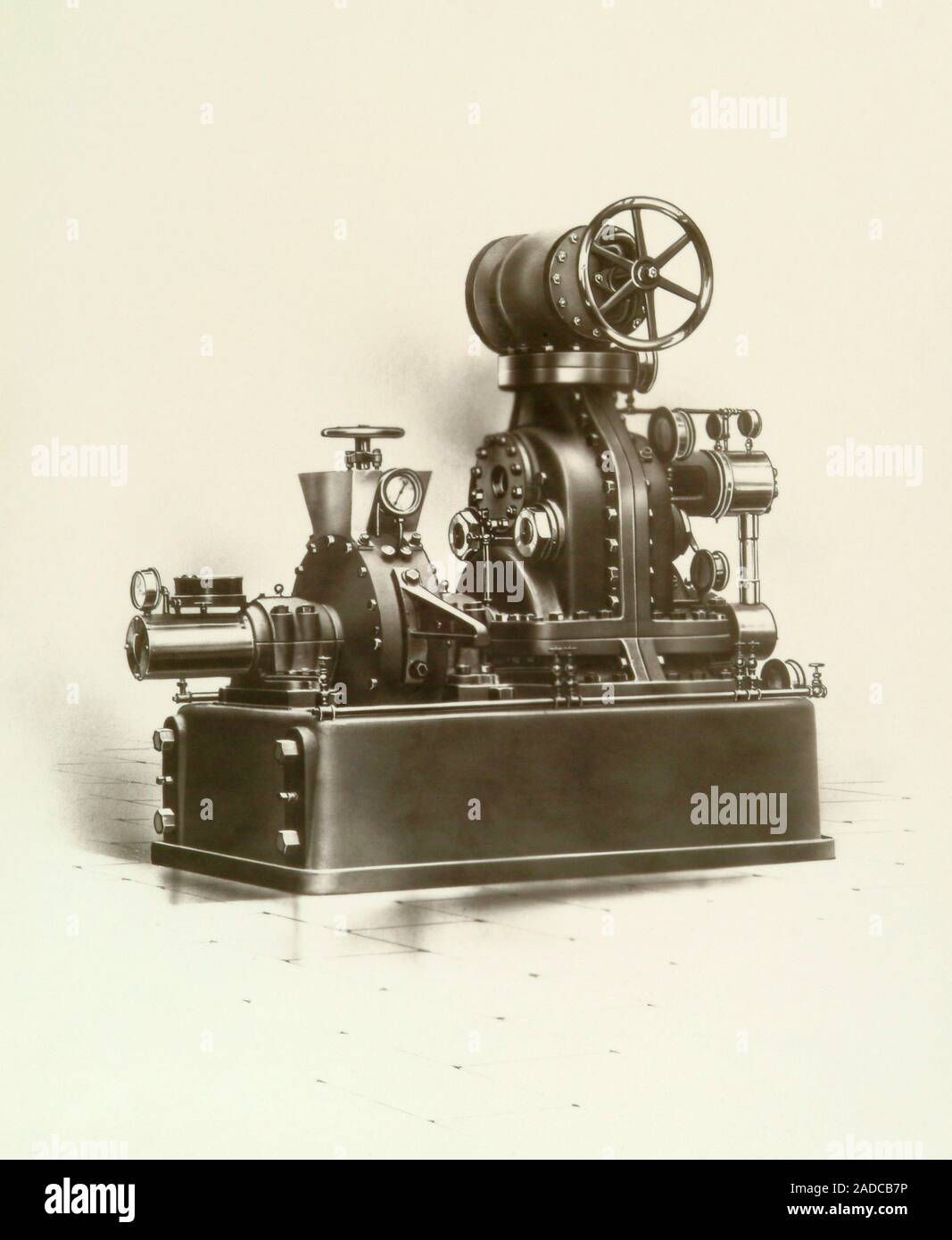 Tesla bladeless turbine. Illustration of the bladeless turbine ...