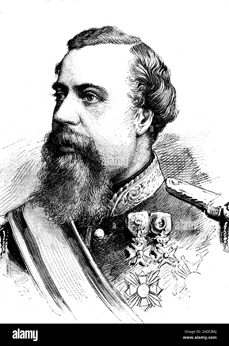 Prince Charles III of Monaco (1818-1889). 1894 illustration of Charles ...