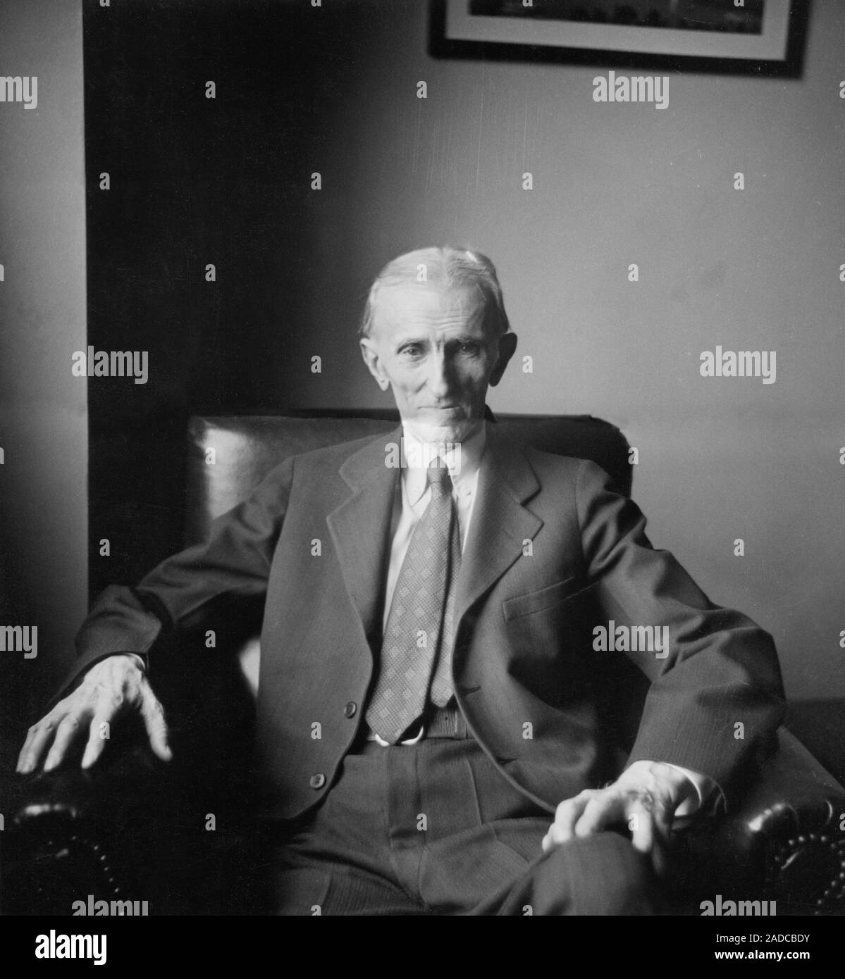 Nikola Tesla (1856-1943), Serb-US physicist and electrical engineer, in ...