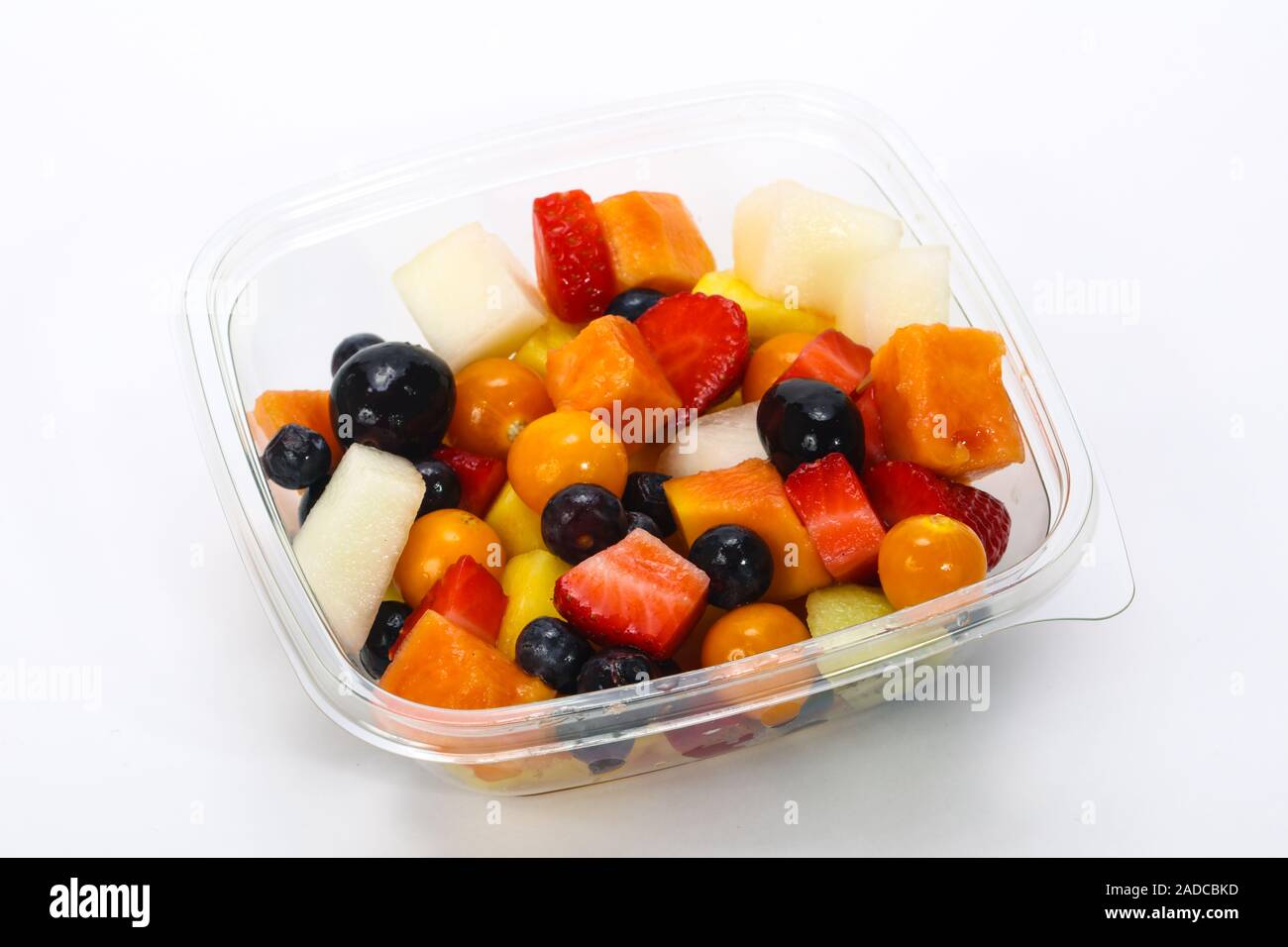 Sliced tropical fruit mix snack in the box Stock Photo - Alamy
