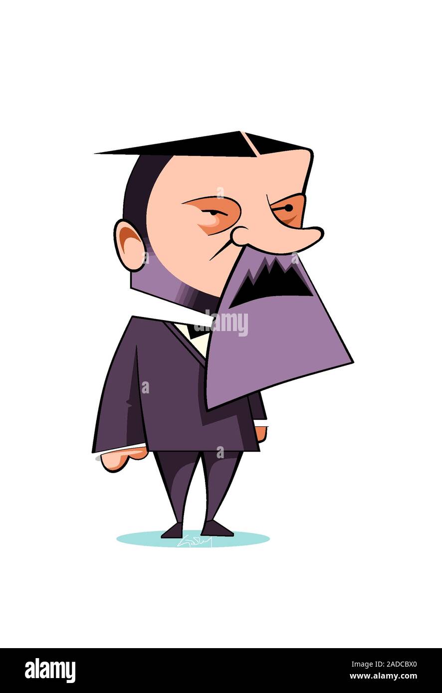 Charles Sanders Peirce (1839-1914). Caricature of the US philosopher ...