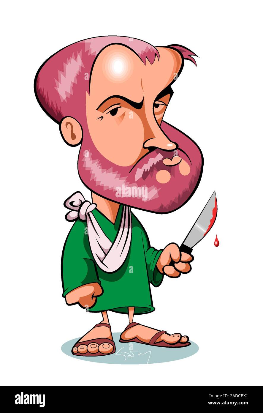 Galen (130-200 AD). Caricature of the Ancient Greek physician Aelius ...