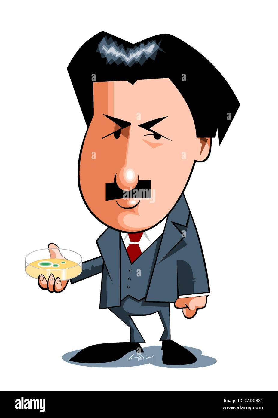 Ernst Chain (1906-1979). Caricature of the German biochemist Ernst ...